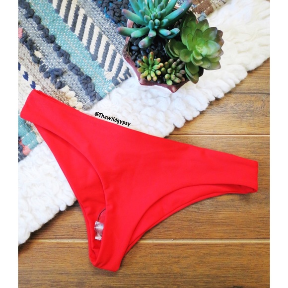 Swim | Nwot Vibrant Red Cheeky Bikini Bottoms | Poshmark